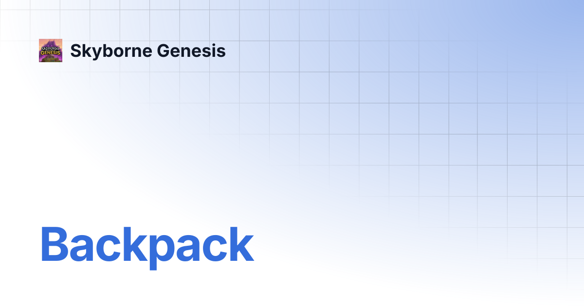 Backpack | Skyborne Genesis